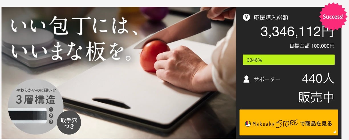 まな板SHINKAで334万円達成｜包丁メーカーの周辺商品展開戦略